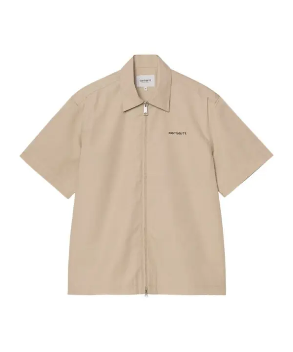 Carhartt Work In Progress Postal Zip Short Sleeve Shirt - Iroko