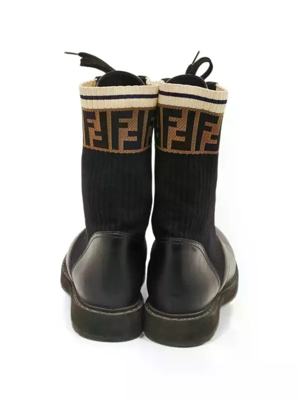 Fendi Rockoko Zucca Combat Boots