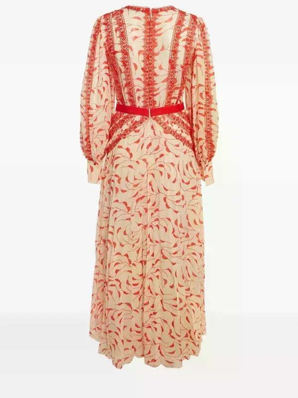 SELF-PORTRAIT Guipure Lace-trim Maxi Dress