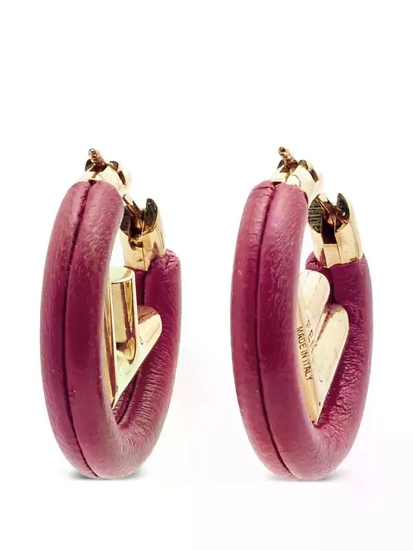 Fendi Leather Hoop Earrings
