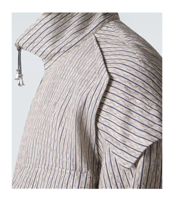 KIKO KOSTADINOV Farkas Striped Cotton And Linen-blend Jacket