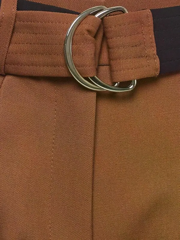 Victoria Beckham Belted Gabardine Trousers