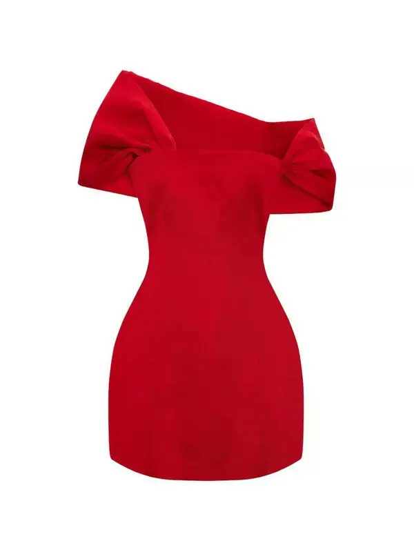 OCCLEUS One-shoulder Ruffled Mini Dress