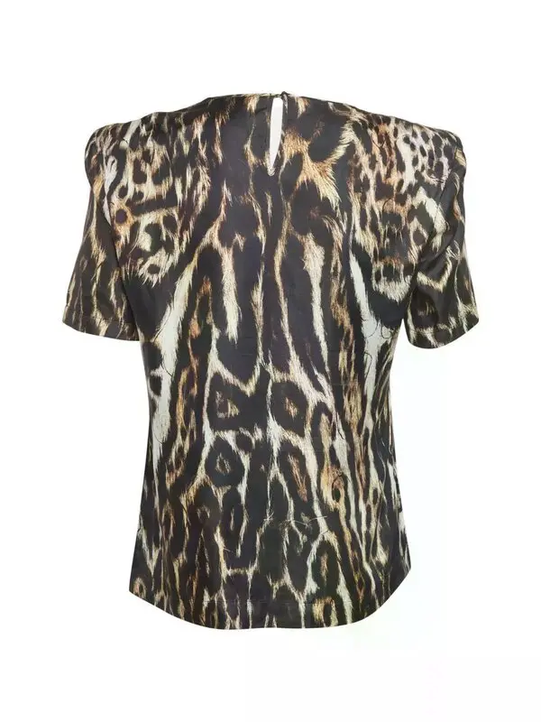 Roberto Cavalli Leopard Print Short Sleeve Top