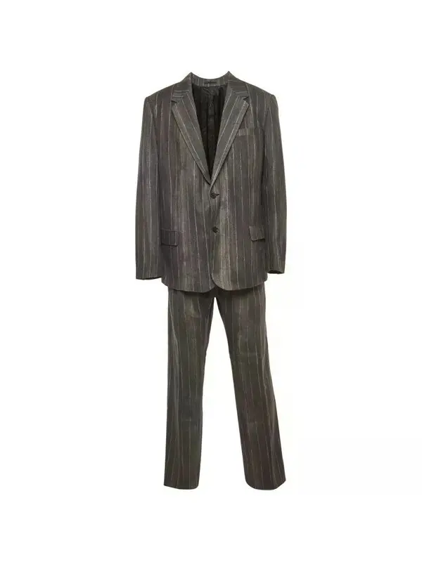 Versace Striped Wool Suit - Grey