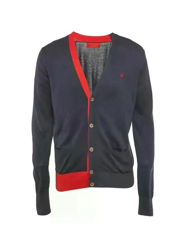 Carolina Herrera Embroidered Cotton Cardigan - Blue