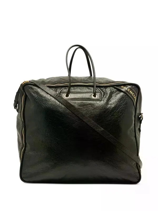 Balenciaga Xl Blanket Square Leather Holdall - Black