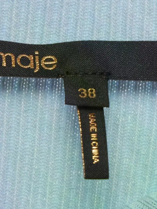 Maje Ribbed-knit Button-detail Mini Dress