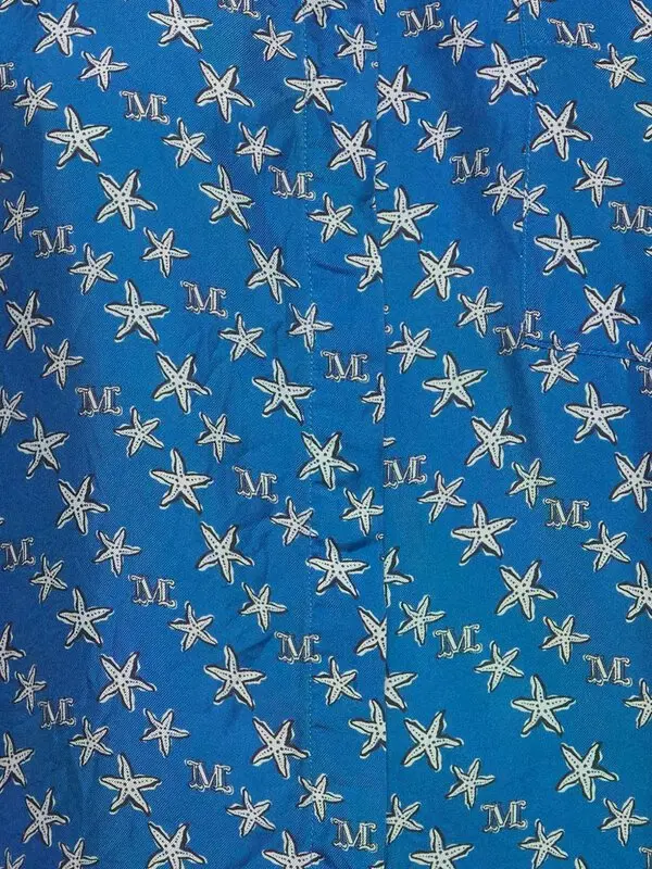 Max Mara Silk Starfish Print Shirt And Trousers Set