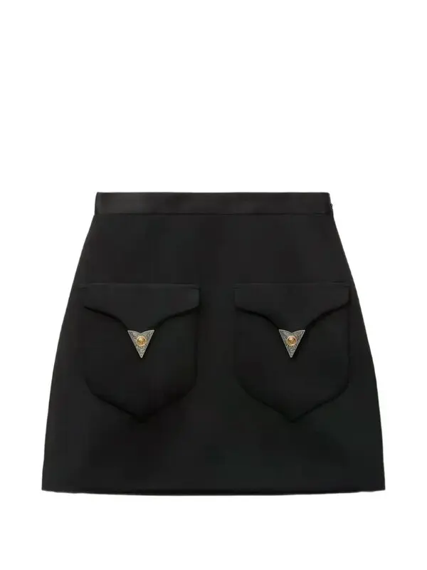 Versace Wool Mini Skirt With Medusa Hardware