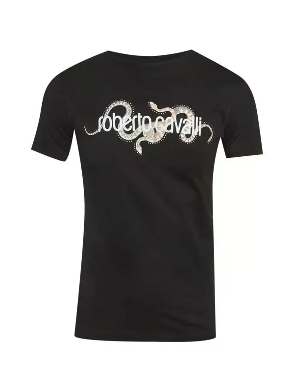 Roberto Cavalli Snake Graphic T-shirt - Black