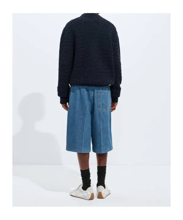 Bottega Veneta Wide-leg Washed Denim Shorts - Medium Blue