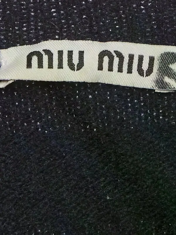 Miu Miu Cropped Wool Knit V-neck Sweater