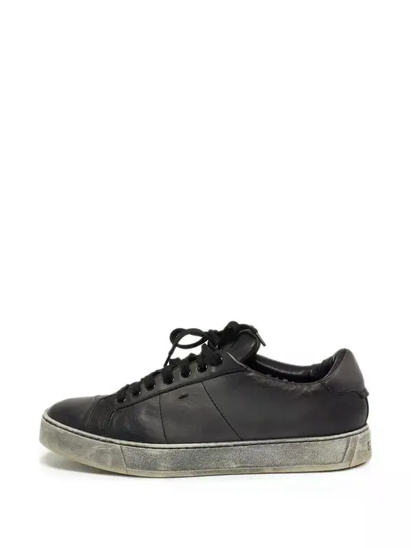 Santoni Lace-up Leather Sneakers