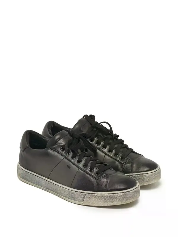 Santoni Lace-up Leather Sneakers