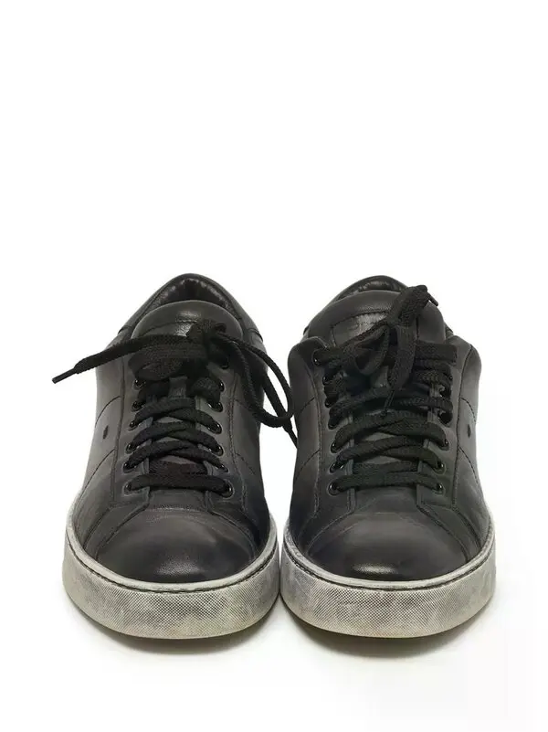 Santoni Lace-up Leather Sneakers