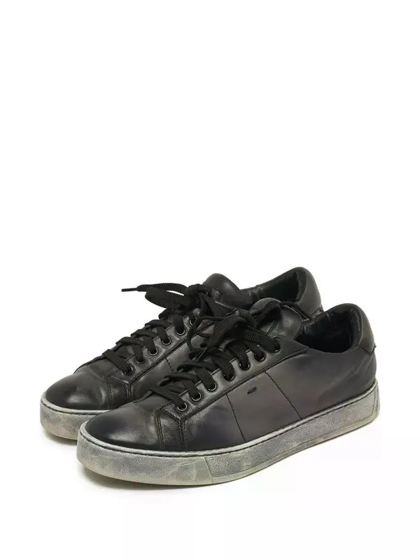 Santoni Lace-up Leather Sneakers