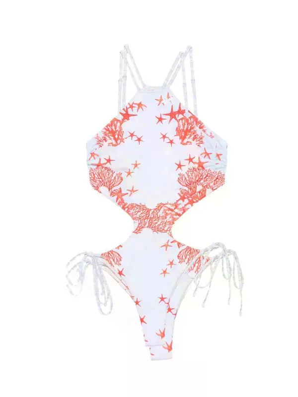 MAZZEI Cut-out Starfish-print Swimsuit - Blue