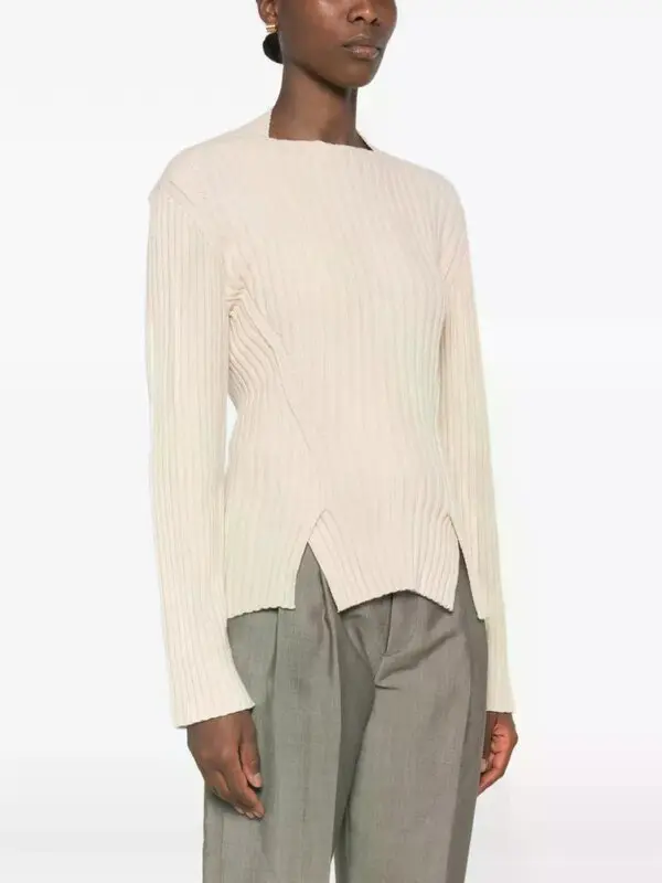 Victoria Beckham Ribbed-knit Asymmetric Hem Sweater