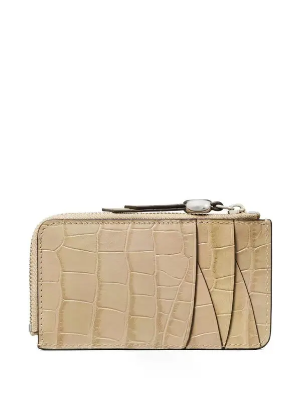 Tory Burch Romy Croc-embossed Zip Card Case