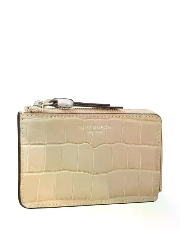 Tory Burch Romy Croc-embossed Zip Card Case