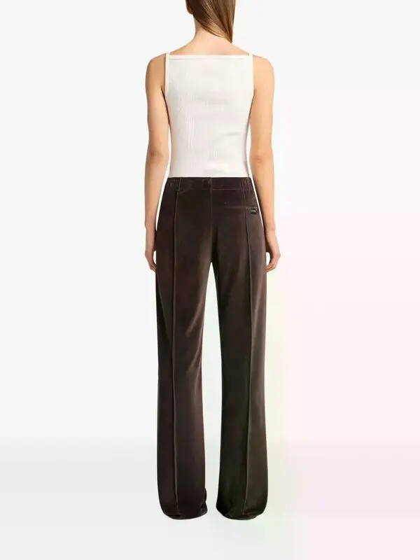COURREGES Pintucked Velvet Track Pants - Red