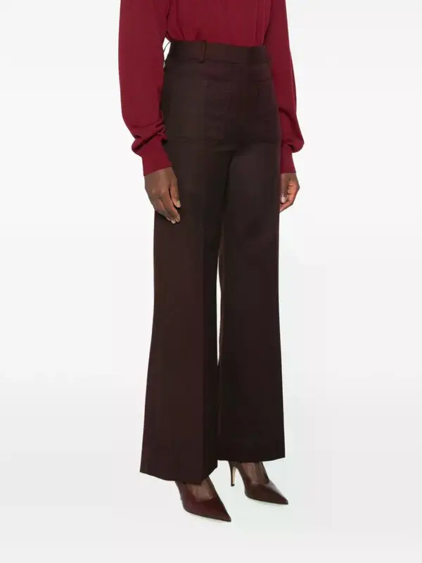 Victoria Beckham Alina Wide-leg Wool Trousers - Brown