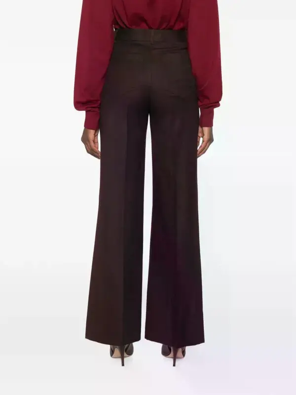 Victoria Beckham Alina Wide-leg Wool Trousers - Brown