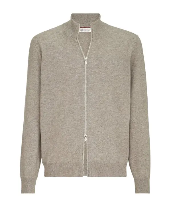 Brunello Cucinelli Zip-up Cardigan - Grey