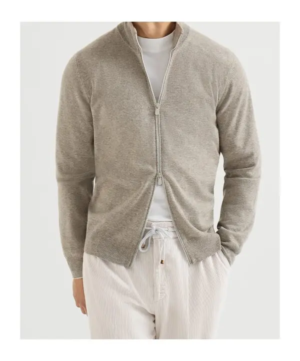 Brunello Cucinelli Zip-up Cardigan - Grey