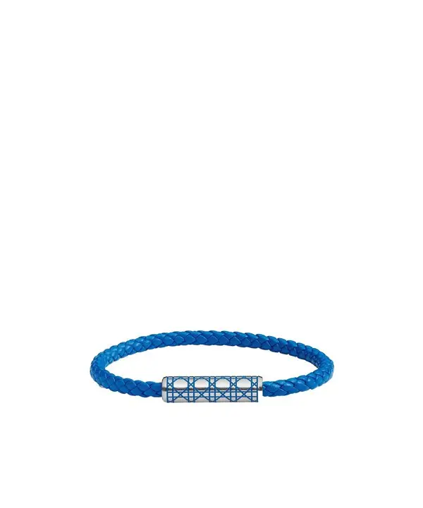 Dior Cannage Woven Leather Bracelet - Blue