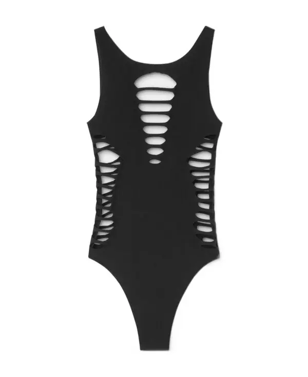 Versace Cut Out One Piece Swimsuit - Black