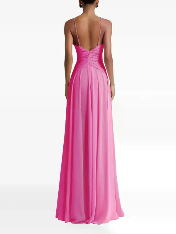 GEMY MAALOUF Draped Crystal-embellished Halter Neck Dress - Pink