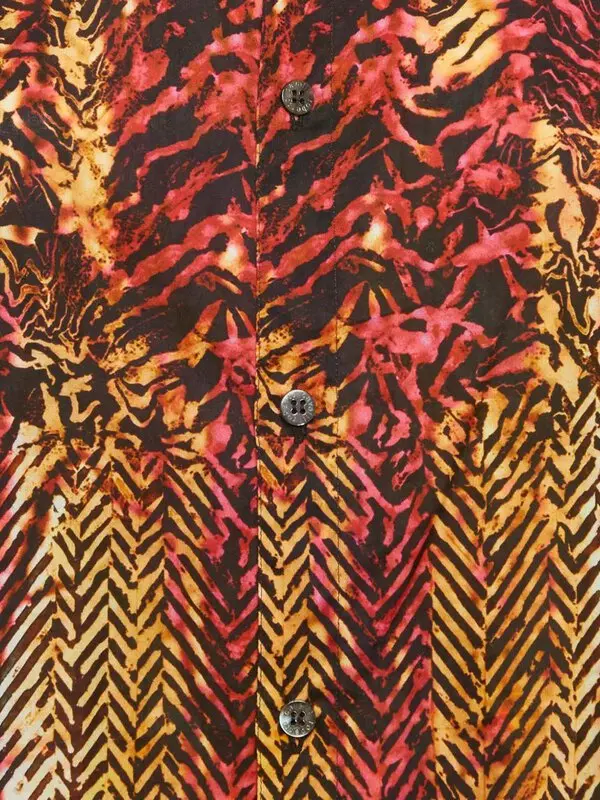 Roberto Cavalli Abstract Print Long Sleeve Shirt - Red