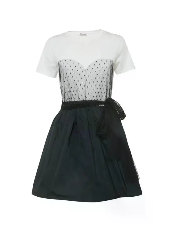 Red Valentino Plumetis Mesh Mini Dress - Grey
