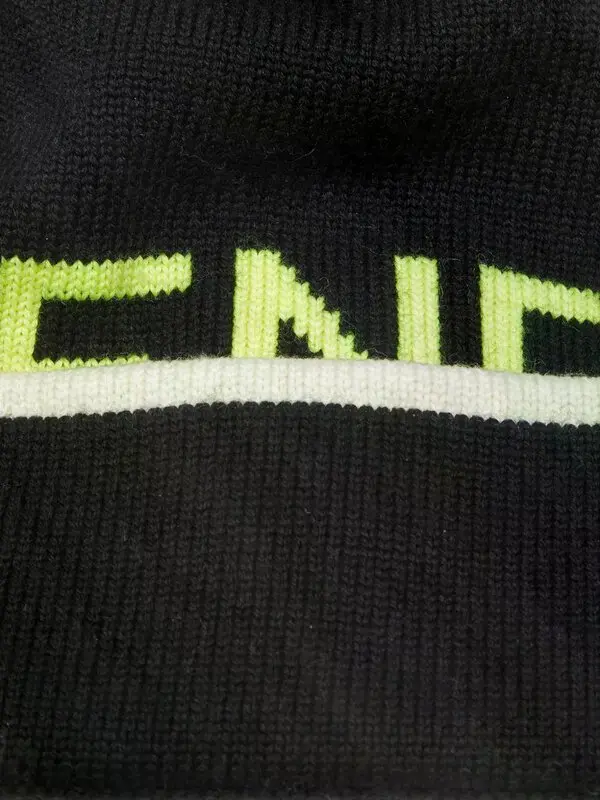 Fendi Logo Intarsia Pom-pom Beanie Hat