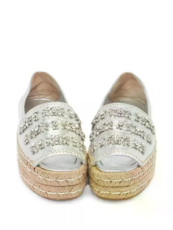Prada Crystal-embellished Platform Espadrilles