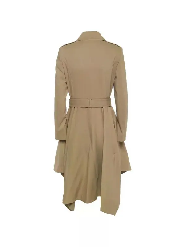 Escada Double-breasted Handkerchief-hem Trench Coat