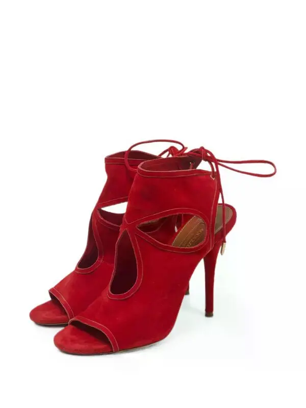 AQUAZZURA Suede Cut-out Stiletto Sandals