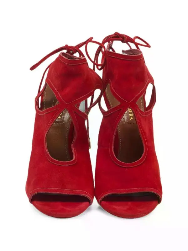 AQUAZZURA Suede Cut-out Stiletto Sandals