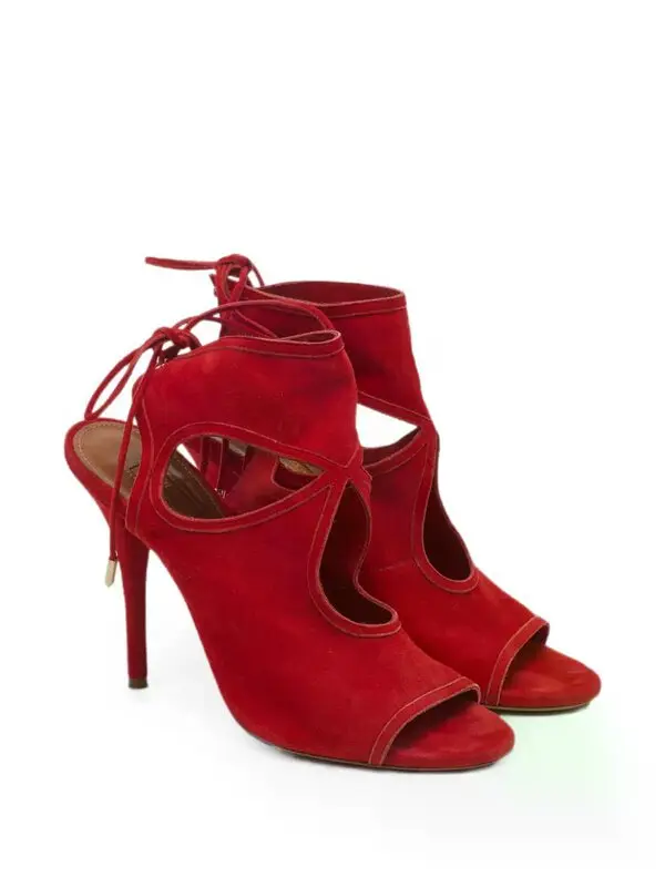 AQUAZZURA Suede Cut-out Stiletto Sandals