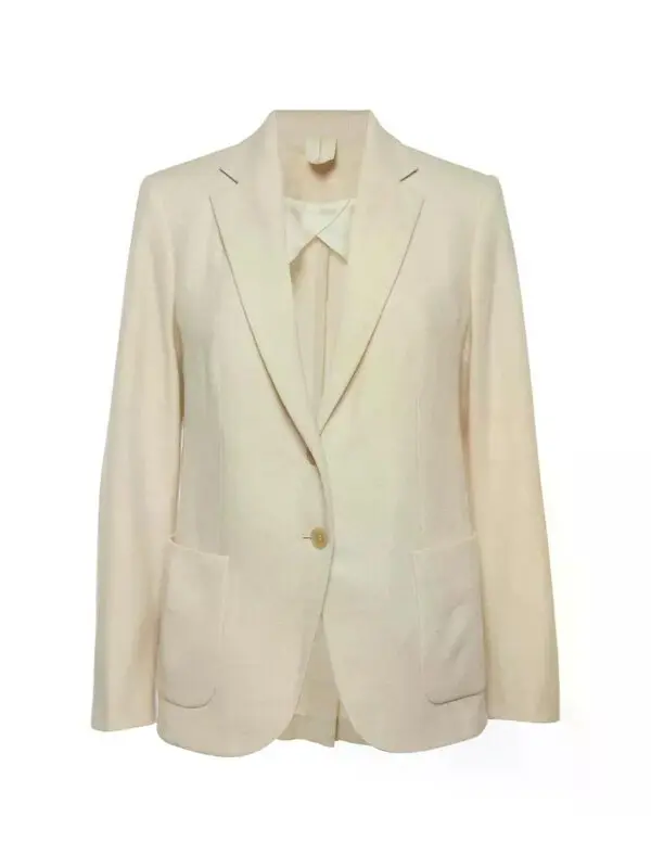 Max Mara Beige Cashmere Notched Lapel Blazer