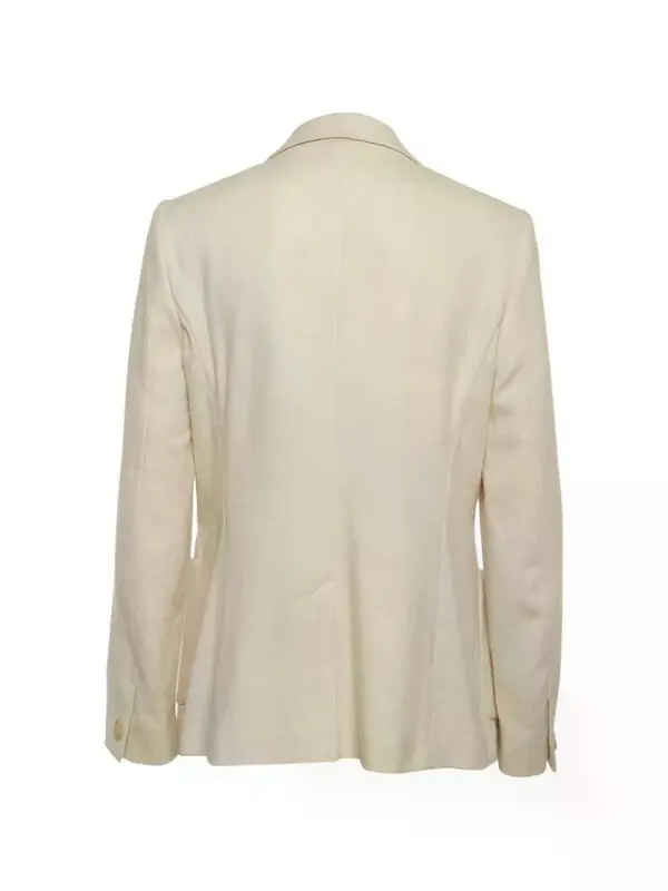 Max Mara Beige Cashmere Notched Lapel Blazer
