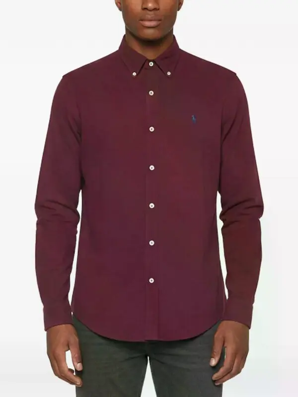 Ralph Lauren Featherweight Mesh Long Sleeve Shirt - Red