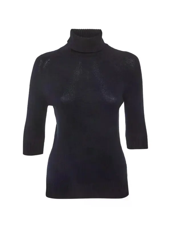 Celine Ribbed Roll-neck Sweater - Blue