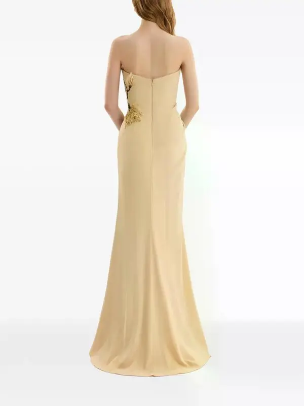 GEMY MAALOUF Strapless Floral Maxi Dress - Neutrals