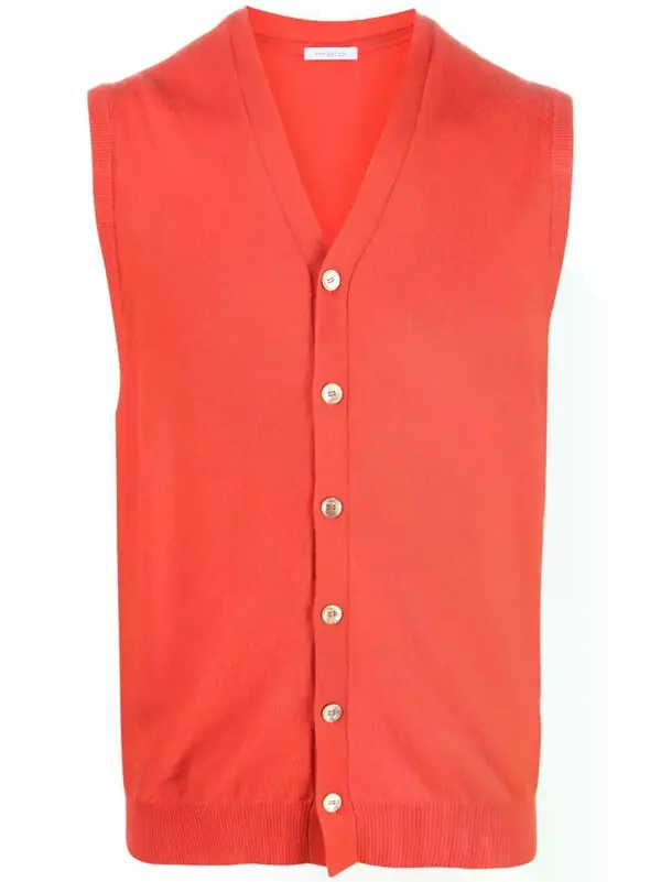 Malo Knitted Vest - Orange