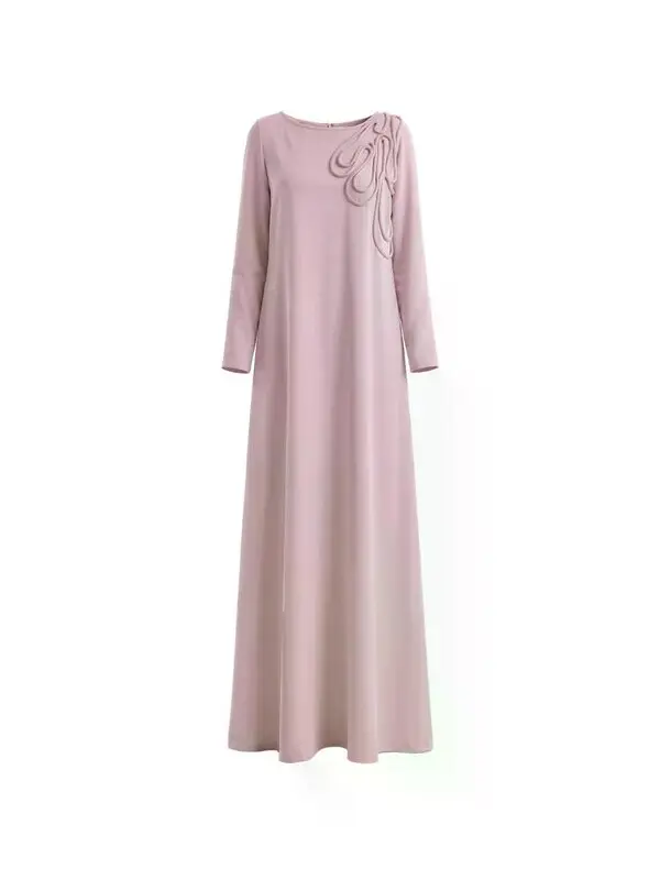 GEMY MAALOUF Long Sleeve Dress With Cord Appliqu - Pink