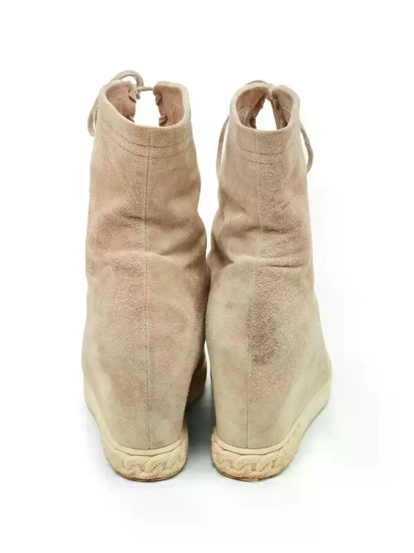 Casadei Beige Suede Wedge Sneakers