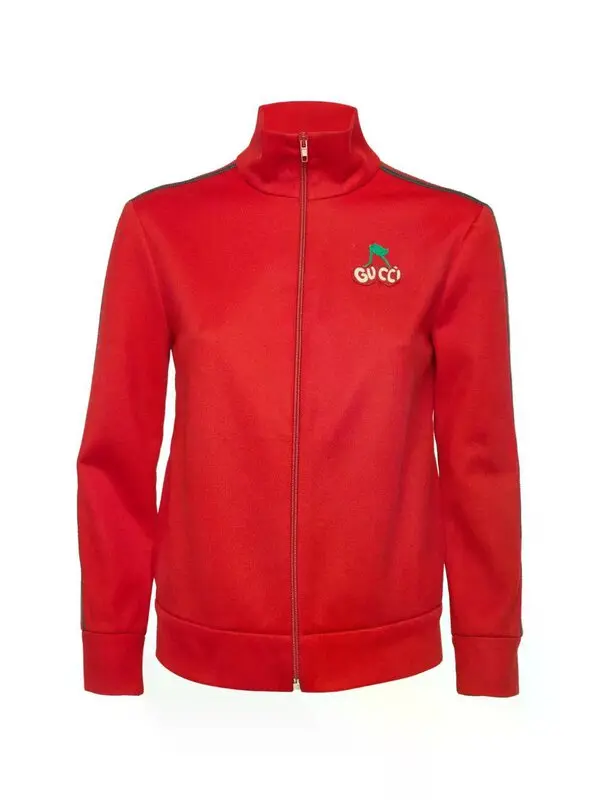 Gucci Cherry Patch Zip-up Jacket - Red